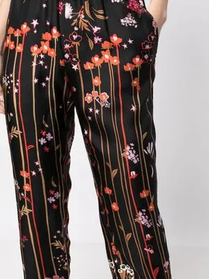 Red Valentino Star-print Silk Trousers - Black