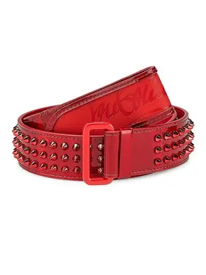 CHRISTIAN LOUBOUTIN Men's Loubi Spiked Leather Belt - Loubi  - Loubi
