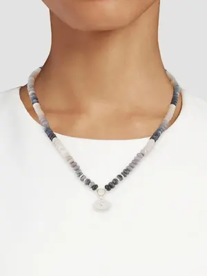 SYDNEY EVAN Carved Eye 14k Gold, Diamond & Australian Beaded Necklace