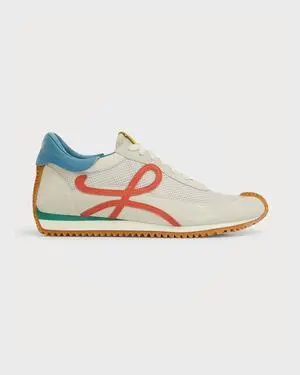 Loewe X Paula's Ibiza Men's Flow Runner L-monogram Sneakers - White/multi