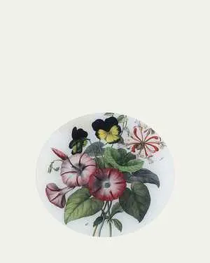 JOHN DERIAN Pansy Honeysuckle & Morning Glory Decoupage Plate