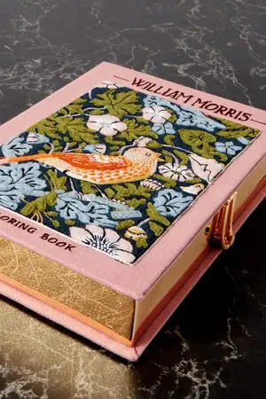OLYMPIA LE-TAN William Morris Coloring Book Embroidered Appliquéd Canvas Clutch