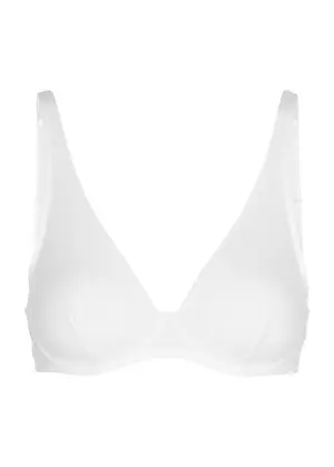 Simone Perele Eugenie Ribbed Underwired Plunge Bra White