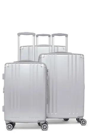 CALPAK Ambeur 3-piece Metallic Luggage Set - Silver