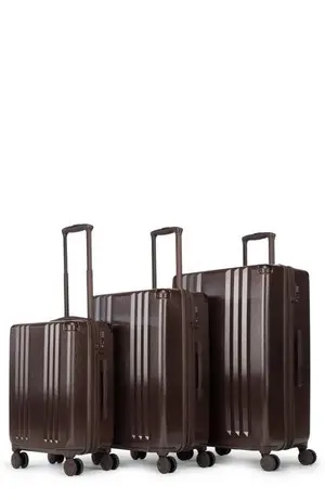CALPAK Ambeur 3-piece Metallic Luggage Set - Walnut