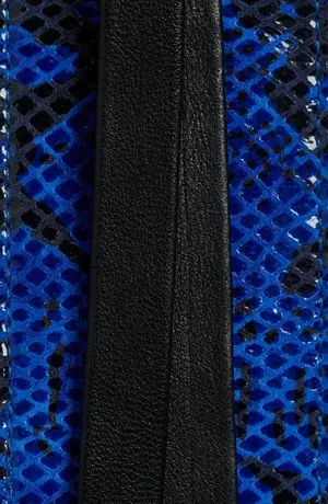 RAINA BELTS Tassel Leather Wrap Belt - Black/blue Snake