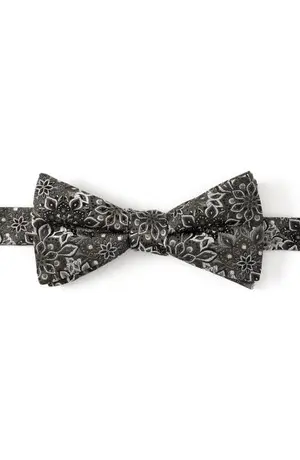 CUFFLINKS, INC. Floral Silk-jacquard Bow Tie - Black