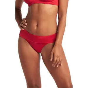 SEA LEVEL Essential Roll Band Bikini Bottom - Red