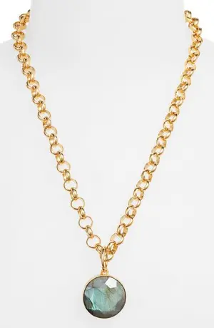 DEAN DAVIDSON Signature Collar Necklace With Labradorite Or Moonstone Pendant