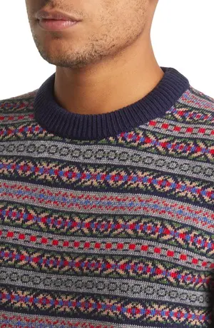 French Connection Fair Isle Crewneck Sweater