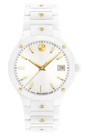 Movado Ceramic Bracelet Watch - White