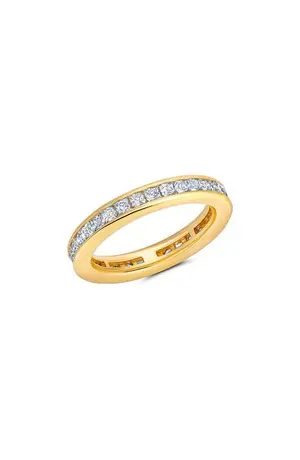 CRISLU Princess Cut Cubic Zirconia Eternity Ring - Gold