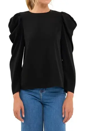 English Factory Puff Shoulder Top