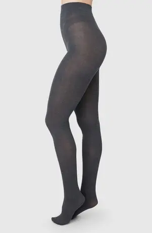 Swedish Stockings Ylva Organic Wool Blend Tights - Anthracite