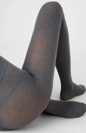 Swedish Stockings Ylva Organic Wool Blend Tights - Anthracite