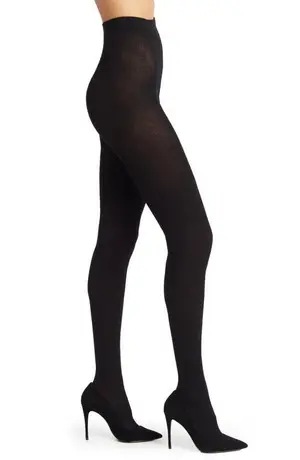 Swedish Stockings Ylva Organic Wool Blend Tights Black