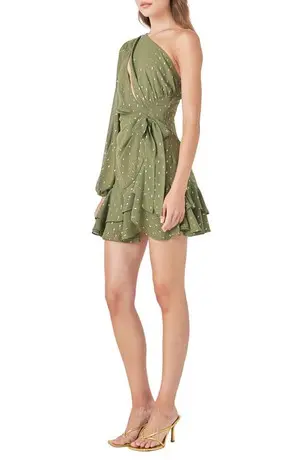 Endless Rose One-shoulder Chiffon Minidress