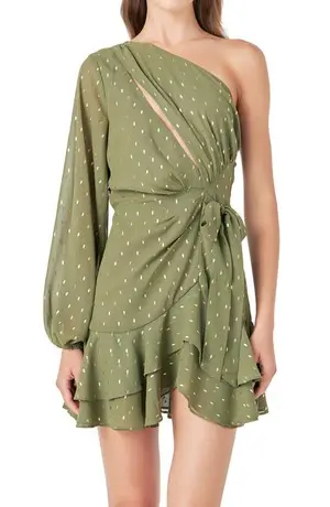 Endless Rose One-shoulder Chiffon Minidress
