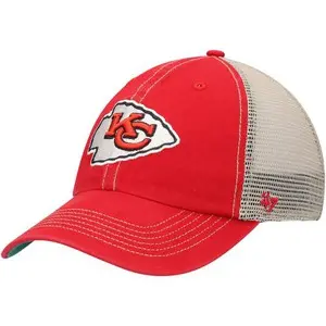 '47 Natural Kansas City Chiefs Trawler Trucker Clean Up Snapback Hat - Red