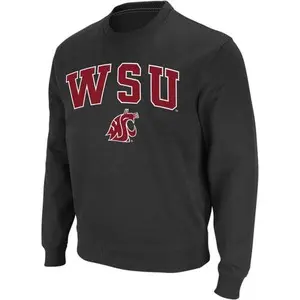 COLOSSEUM Washington State Cougars Arch & Logo Crew Neck Sweatshirt