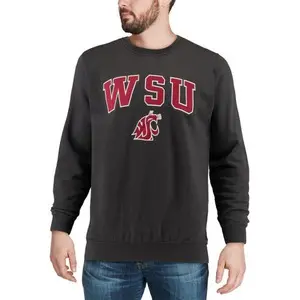 COLOSSEUM Washington State Cougars Arch & Logo Crew Neck Sweatshirt