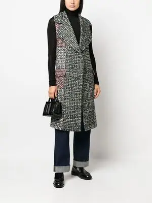 EDWARD ACHOUR PARIS Tweed Sleeveless Coat - Black