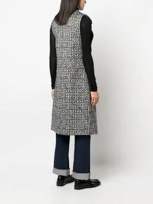 EDWARD ACHOUR PARIS Tweed Sleeveless Coat - Black