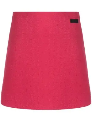 GANNI Logo-patch A-line Skirt - Pink