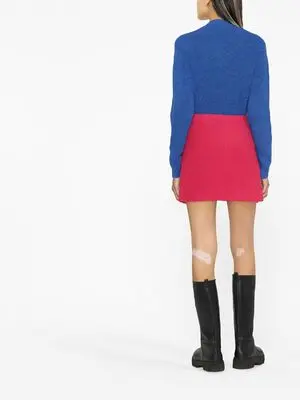 GANNI Logo-patch A-line Skirt - Pink