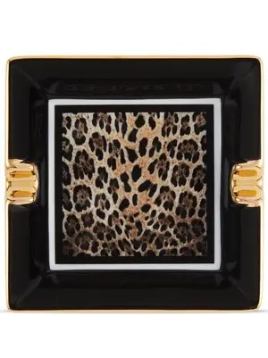 Dolce & Gabbana Leopard-print Porcelain Ash-tray - Black
