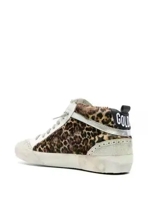 GOLDEN GOOSE Mid Star Leopard Print Sneakers
