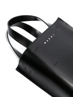 Marni Museo Nano Leather Tote Bag - Black
