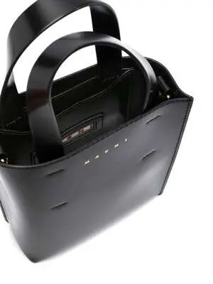 Marni Museo Nano Leather Tote Bag - Black