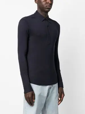Orlebar Brown Button-front Long-sleeved Polo Shirt - Blue