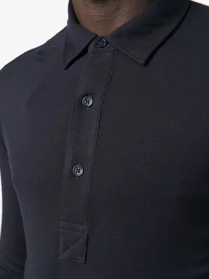 Orlebar Brown Button-front Long-sleeved Polo Shirt - Blue