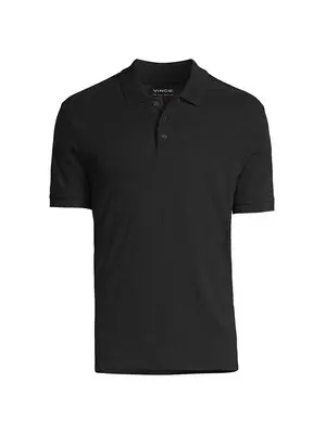 Vince Men's Classic Polo Shirt - Black  - Black