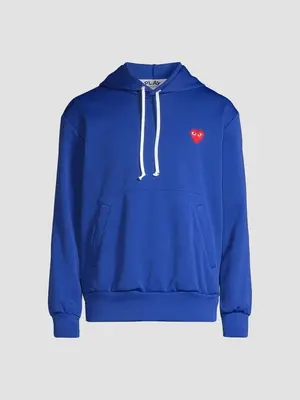 Play Comme Des Garcon Red Heart Pullover Hoodie Sweatshirt - Navy