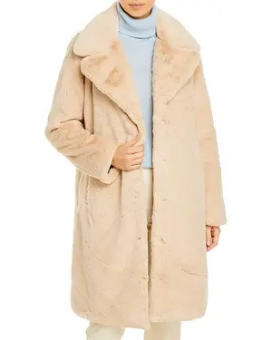 Aqua Faux Fur Coats For Women