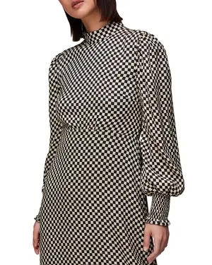 Whistles Darcie Checkerboard Midi Dress