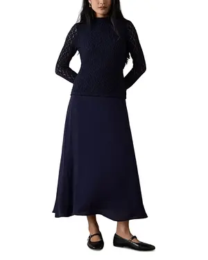Whistles Mixed Media Drop Waist Dress