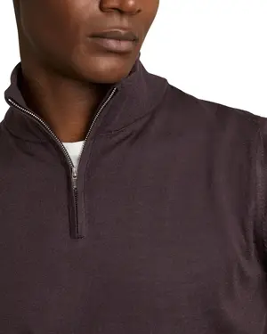 REISS Merino Funnel Neck Pullover - Dark Bordeaux