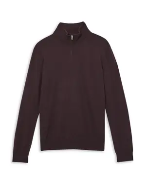 REISS Merino Funnel Neck Pullover - Dark Bordeaux