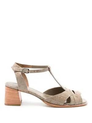 STUDIO CHOFAKIAN 65mm Crocodile-effect Leather Sandals