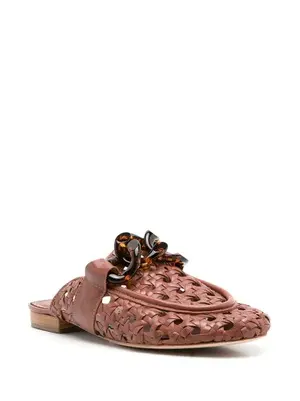 STUDIO CHOFAKIAN Massena Flat Mules - Brown