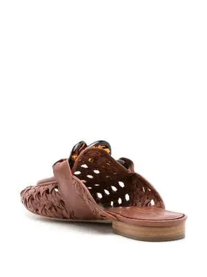 STUDIO CHOFAKIAN Massena Flat Mules - Brown