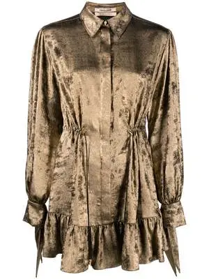 Roberto Cavalli Metallic-effect Shirt Dress