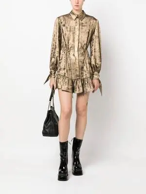 Roberto Cavalli Metallic-effect Shirt Dress