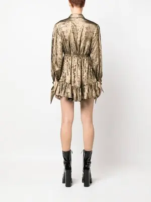 Roberto Cavalli Metallic-effect Shirt Dress