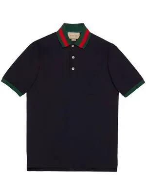 Gucci Web Stripe-collar Piqué Polo Shirt