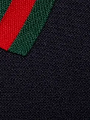 Gucci Web Stripe-collar Piqué Polo Shirt